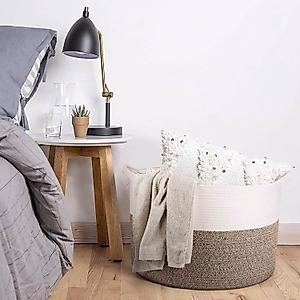 INDRESSME XXX Large Cotton Rope Basket Comforter Cushions Thread Laundry Hamper (Set of 2)