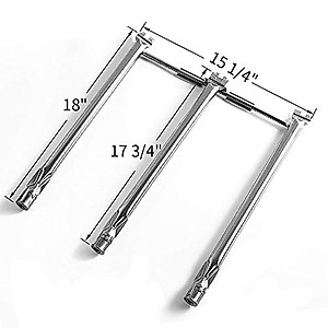 Rejekar Grill Parts for Weber Spirit 300 Series, Porcelain Steel 15.3 inch 7636 Flavorizer Bars & 18 inch Burner Tube Set 69787 for Spirit E310, E320, S310 and S320 Replacement Parts
