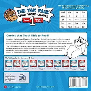 The Yak Pack: Sight Word Stories: Book 1: Comic Books to Practice Reading Dolch Sight Words (1-20) (The Yak Pack Comics Complete Series)