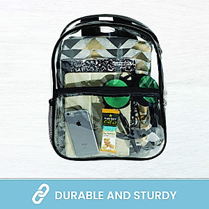 Bags for Less [Set Of 2] Clear Backpack - Security Approved - Straps & Front Accessory Pocket