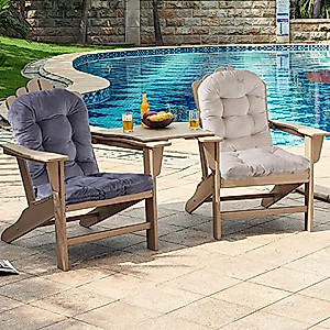 Big Hippo Indoor Adirondack Chair Cushion, Tufted High Back Patio Chair Cushions Soft Thicken Patio Seat Pad for Home Use (Gray)