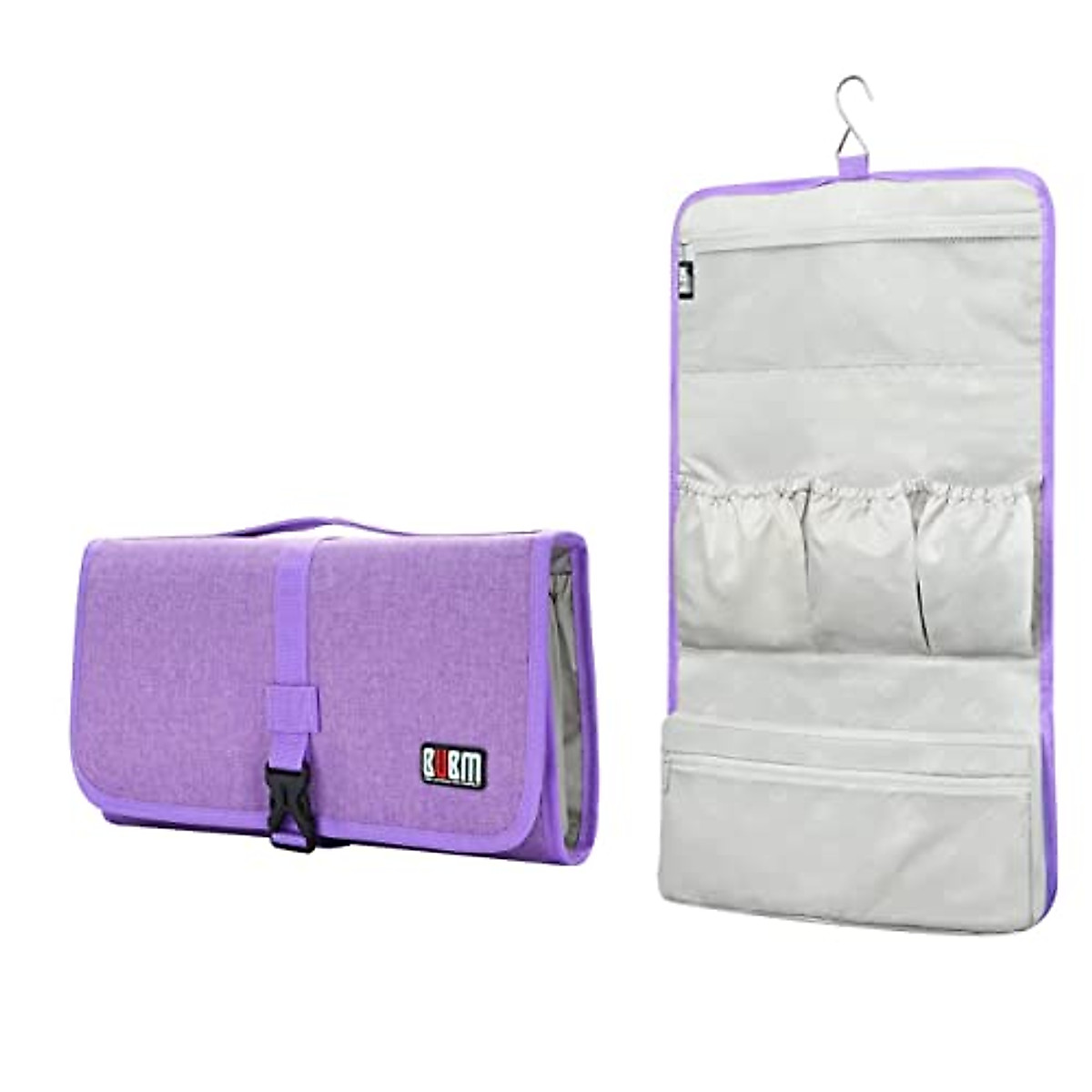 BUBM Travel Case Carrying Case Portable Storage Bag Roller Hanging Bag Organizer for Dyson Airwrap Styler,Shark Flexstyle Air Styling & Drying System,Purple