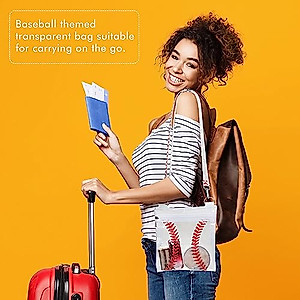 Sanwuta Baseball Clear Stadium Approved Crossbody Purse Bag with Adjustable Shoulder Strap Transparent Purse Handbags for Women Men Concerts Sporting Events Festivals Prom Party Present