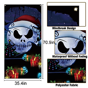 The Nightmare Before Christmas Door Cover Xmas Winter Holiday Party Front Door Banner Photography Home Porch Decoration
