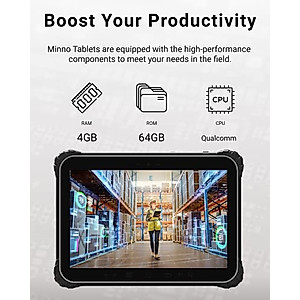 Minno Maverick Rugged 10" Android 10 Tablet | 4GB/64GB | Slim Design with Physical Buttons | LTE (Unlocked AT&T & T-Mobile) (A10M10- Maverick A10)
