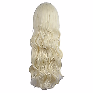 MapofBeauty 28 Inch/70 cm Charming Women Long Curly Full Hair Wig (Light Blonde)