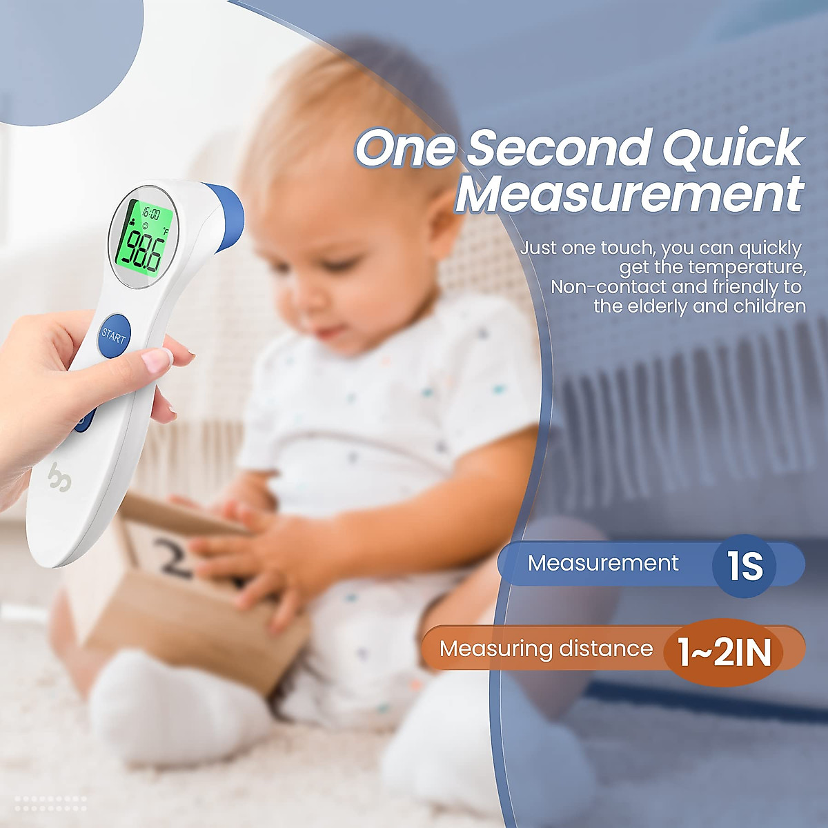 Infrared Forehead Thermometer for Adults and Kids 2Pcs