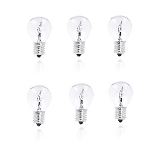 Mandala Crafts Lava Lamp Light Bulb 25 Watt S11 E17 120v Glitter Lamp Bulb - Lava Lamp Replacement Bulb 25w – Dimmable Warm White Lava Light Bulb for Lava Lamp 6-Pack
