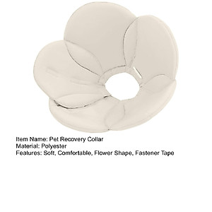 NEREIDS NET Cat Recovery Collar Adjustable Flower Shape Pet Cat After Surgical Collar Durable White S