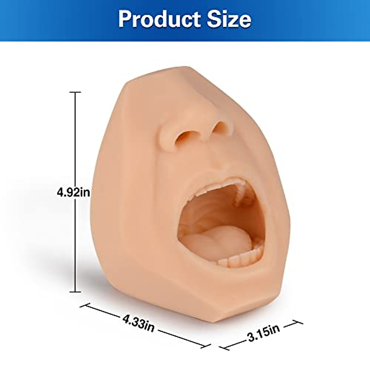 SimCoach Nasal Swab, Throat Swab Test Training Model, Swab Collection Simulator, Saliva Oral Swab, Acupuncture, Puncture Practice Model (White)