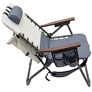 Arrow Storage Products Hi-Boy 4-Position Lace-Up Suspension Removable Backpack Bag Camp Chair, 17", Slate/Putty