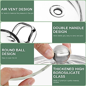 BESTonZON Glass Cooking Pot with Lids 64Oz (2L) Glass Saucepan, Glass Simmer Pot for Stovetop, Clear Pots for Pasta Noodle,Soup,Milk,Tea, Dual Handles,Gift Spoon