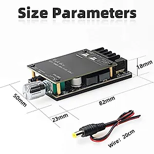DAMGOO 50W+50W Bluetooth 5.0 Amplifier Board,100w Audio Amp Board Dual Channel DC8-24V,Easy Installation and Password Free Connect to Phone Quietly