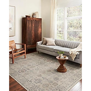 Loloi II Hathaway Collection HTH-06 Blush/Multi 9'-0" x 12'-0", .25" Thick, Area Rug, Soft, Durable, Printed, Modern, Low Pile, Non-Shedding, Easy Clean, Living Room Rug