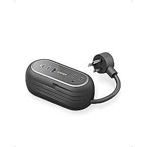 Anker GaNPrime 65W Charging Station, 615 USB C Power Strip for Travel and Work, 5-in-1 Power Strip with 2AC,2 USB C, 1 USB A, 3ft, Power Delivery for iPhone, Galaxy S22, iPad, MacBook,and More(Black)
