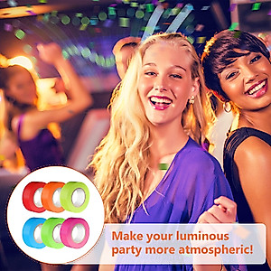 Chinco 6 Pieces Flourescent Flagging Tape Neon Ribbon Multipurpose Plastic Ribbon 30m x 6 Rolls Non Adhesive Tree Marking for Boundaries and Hazardous Areas Workplace(Bright Colors, 1 Inch)