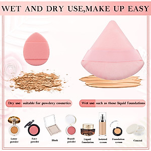 Mini Powder Puff Face Triangle Makeup Puff Finger Soft Makeup Puff Setting Sponge Mineral Powder for Mineral Powder Loose Powder Body Powder Cosmetic Foundation(Pink, Nude)
