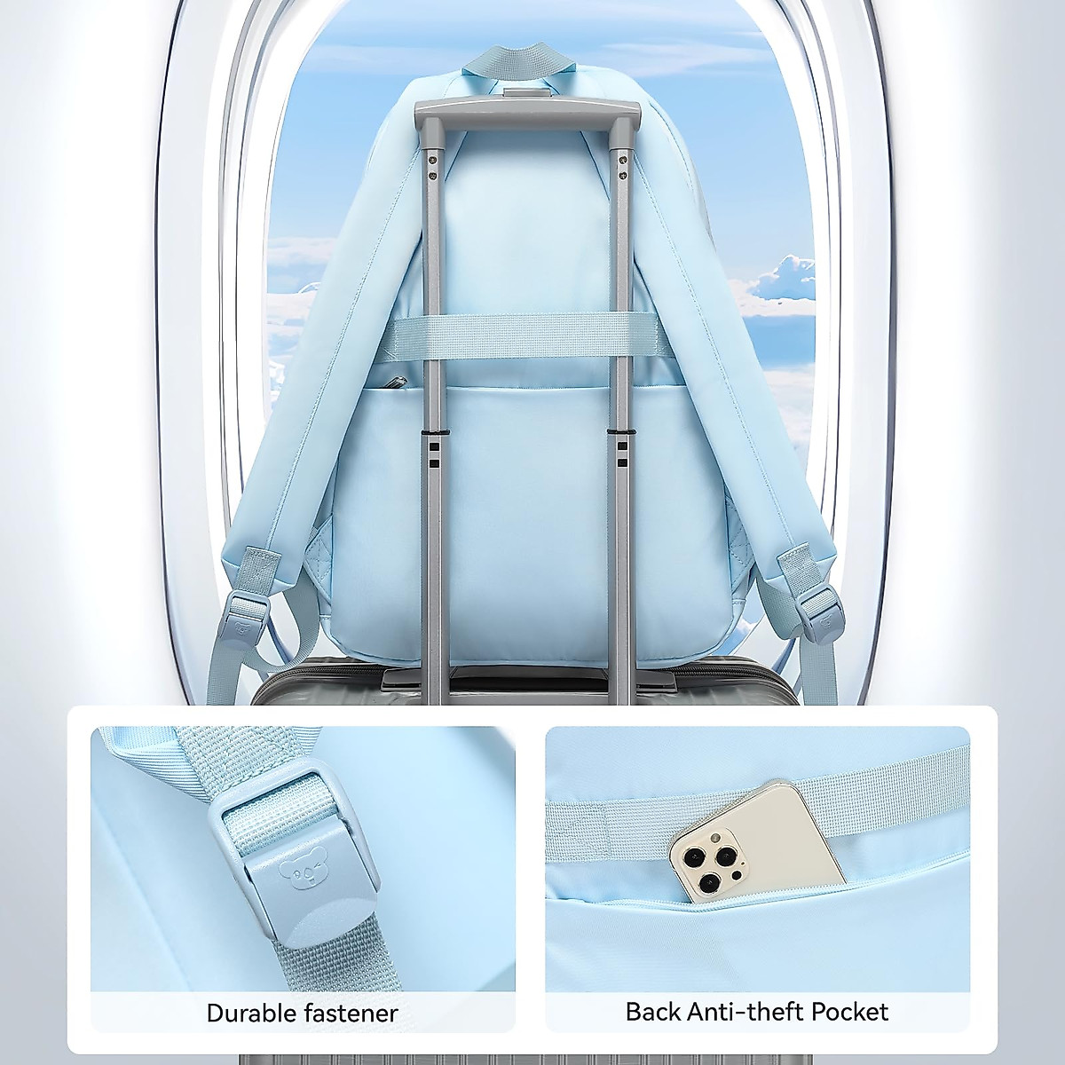 Caran·Y Backpack For Girls Light Weight School Bookbag Classic Basic Water Resistant Casual Daypack for Travel with Bottle Side Pockets