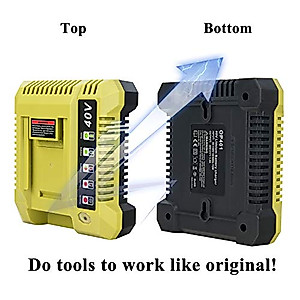 CELL9102 Replacement 40V Lithium Battery and Charger for Ryobi Lawn Mower 40v Battery OP4015 OP4050A OP4040 OP4050 OP40201 OP40501 and Charger OP401