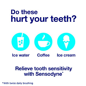 Sensodyne True White Sensitive Teeth Whitening Toothpaste, Stained Teeth and Sensitive Teeth Treatment, Mint - 3 Ounces