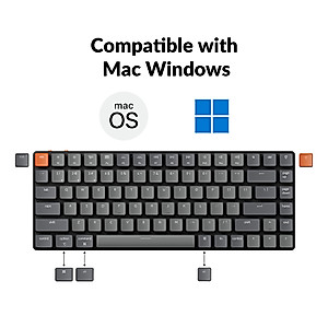 Keychron K3 Version 2, 84 Keys Ultra-Slim Wireless Bluetooth/USB Wired Mechanical Keyboard with White LED Backlit, Low-Profile Gateron Mechanical Brown Switch Compatible with Mac Windows