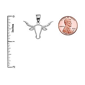 Sterling Silver Open Work Texas Longhorn Bull Pendant