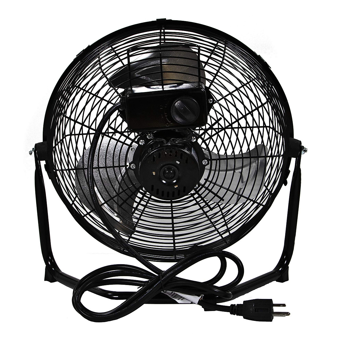 Comfort Zone CZHV12B 12-inch High-Velocity 3-Speed Floor Fan with 180-Degree Tilt, Black
