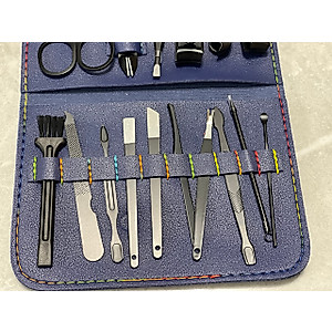 Manicure Set Professional Nail Clipper Kit, 16Pcs Stainless Steel Manicure Kit Gifts for Unisex, Manicure and Pedicure Set, Hand Foot Nail Care Tools Nail Grooming Kit with Portable Travel Case Navy