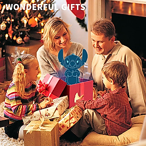 JMMFIDY Stitch Night Lights - 3D LED Intelligent Remote Control, Children's Room Decoration, Christmas & Children's Day Gift