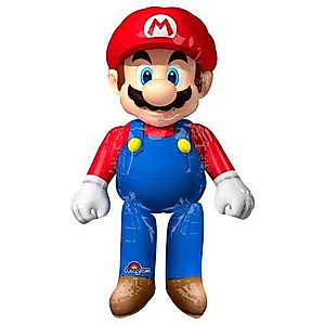 Anagram Mario Bros. Airwalkers Foil Balloon, 60", Multicolored