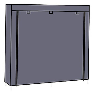 SoSo-BanTian1989 Metal Tube Frame Shoe Rack with Fabric Cover, 36 Pairs Portable Shoes Cabinet Storage Organizer (Dark Gray)