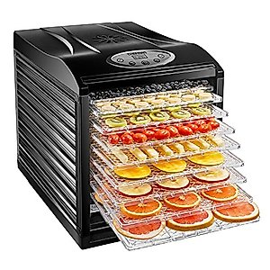 Chefman 9-Tray Food Dehydrator Machine Professional Electric Multi-Tier Food Preserver, Dried Meat or Beef Jerky Maker, Fruit & Vegetable Dryer with 9 Slide Out Trays & Transparent Door, Black