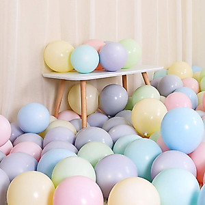 Latex Balloons Macaron Rainbow Party Balloons 5 Inch Pearlescent Helium Pastel Candy Balloons for Birthday Wedding Engagement Halloween Christmas Holiday Party Decorations Random Color 200 Pack