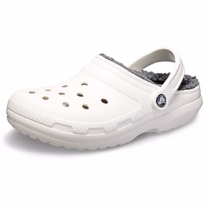 Crocs Classic Lined Clog White/Grey Men's 7, Women's 9 Medium