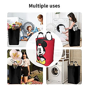 Red Laundry Hamper Foldable Square Laundry Basket Waterproof for Washing Storage, 50L