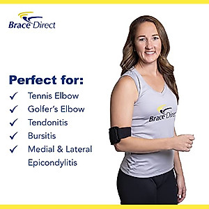 Brace Direct Tennis & Golf Elbow Cold Gel Therapy Compression Brace - Reusable Ice Pack Wrap with Strap- Pain Relief for Tendonitis, Injuries, Medial Epicondylitis, Joint Pain