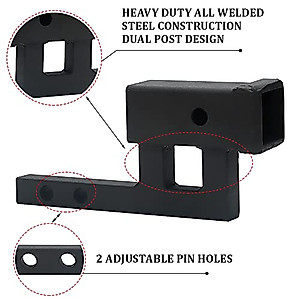 LCGP Dual Receiver Extender Trailer Towing Hitch Extension for 2 Inch Receivers with 4 Inch Rise/Drop Adapter Bike Racks