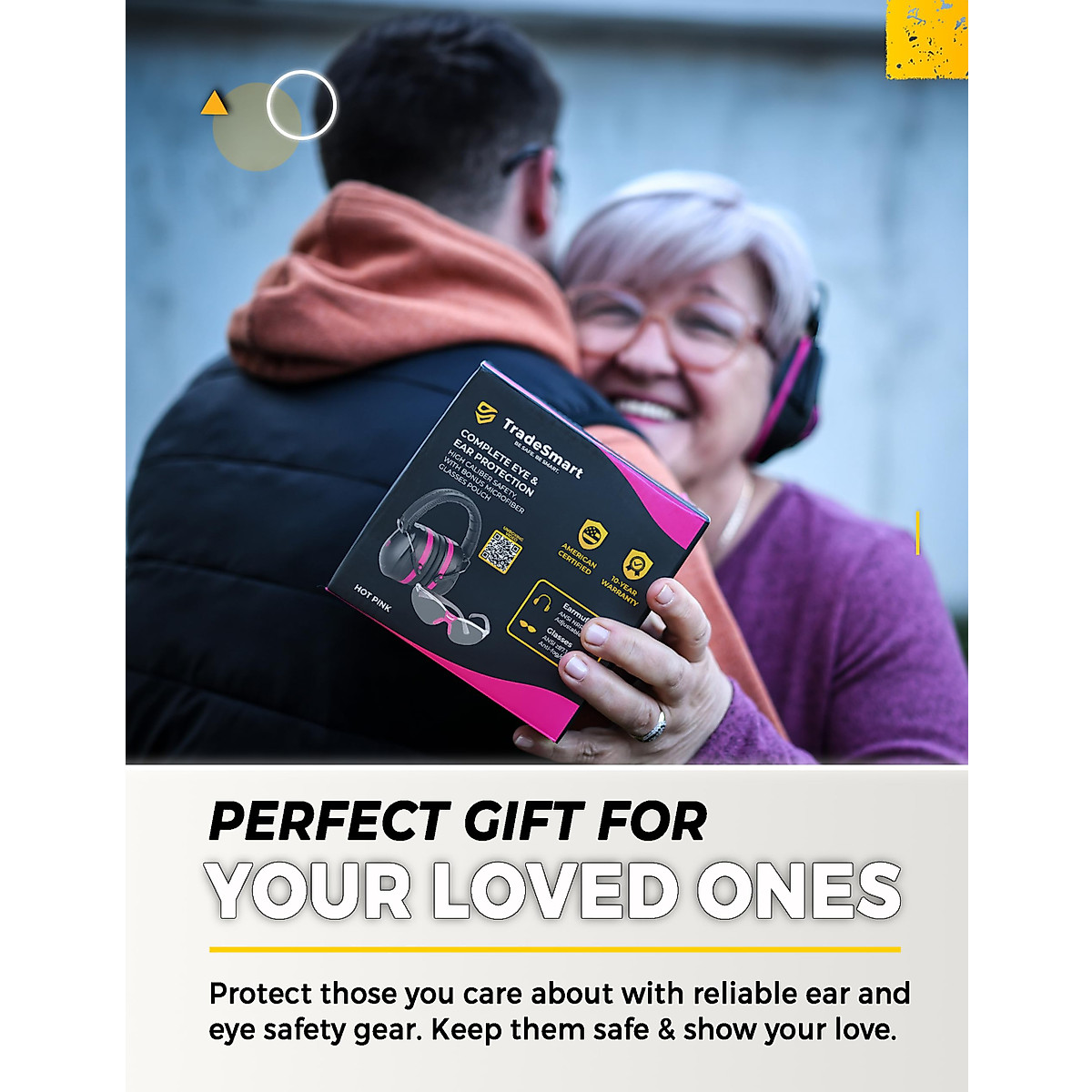 TradeSmart High-Performance Earmuffs for Shooting Range & Shooting Eye Protection Glasses + Firearm Confidence Course Included