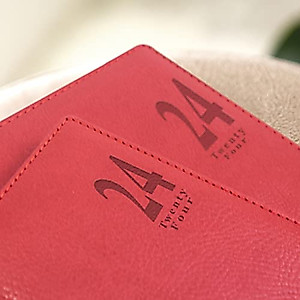 Letts of London Milano Weekly Planner, 12 Months, January to December, 2024, Appointments, A5 Size, 8.25" x 5.875", Red (CTO3XURD-24)