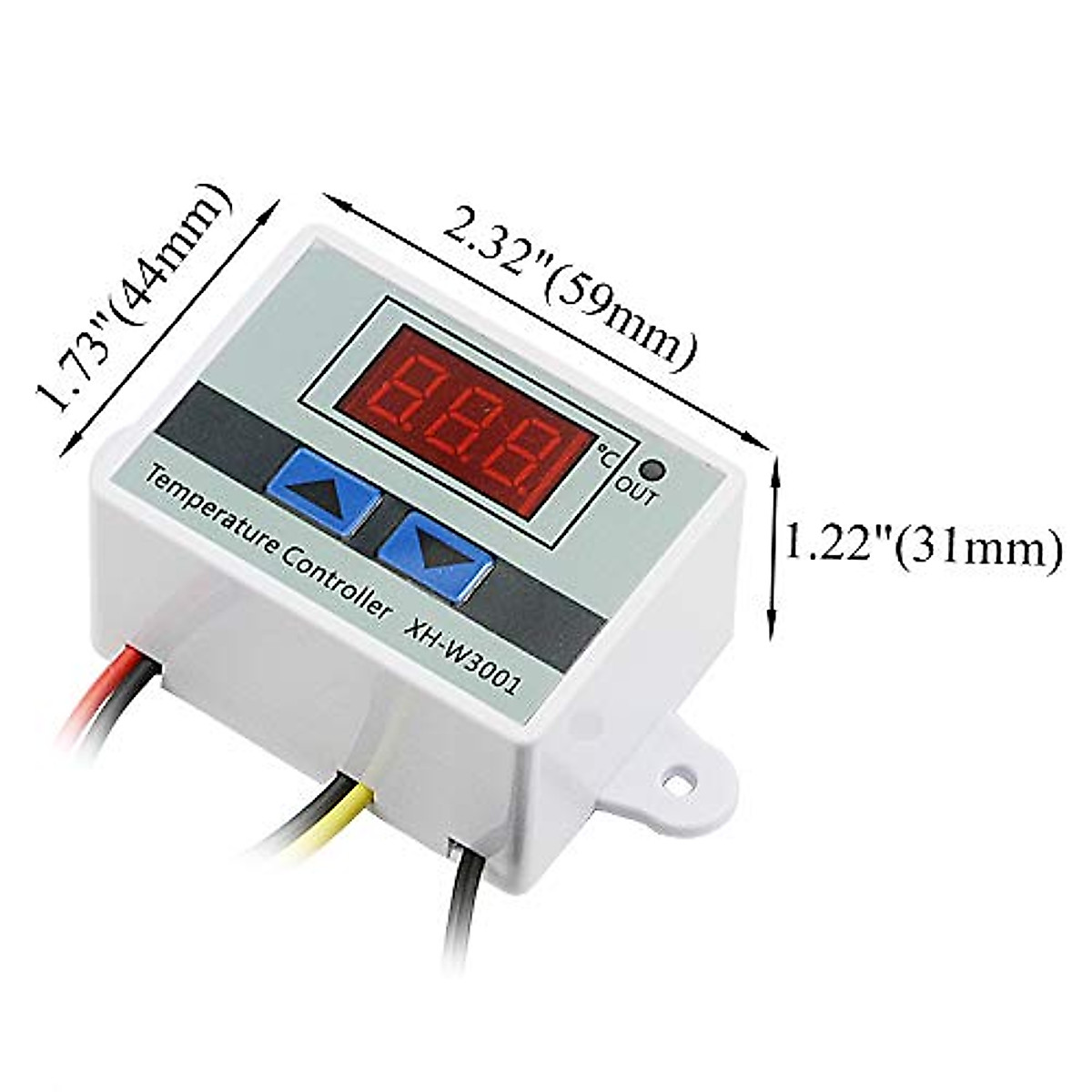 XINGYHENG XH-W3001 DC 12V 10A Microcomputer Digital Temperature Controller Digital Display Thermostat Control Switch and NTC 10K Thermistor Sensors Digital Temperature Probe (12V 120W)