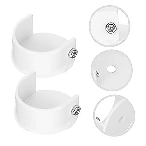 Veemoon 4 Pcs Closet Curtain Rod Bracket Boom Stand Curtain Bracket Shower Bar for Curtain Clothes Rod Brackets Curtain Rod Support Bracket Closet Pole Holder Curtain Rod Rack Alloy White