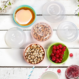 Frcctre 6 Pack Bagel Keeper, Round Bagel Fresh Saver Donut Keeper Holder, Reusable Bagels Storage Container Bagels Fruit Storage Box for Home Kitchen