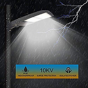 OSTEK LED Parking Lot Lights 100W - LED Shoebox Street Lighting with Dusk to Dawn Photocell 14000LM Commercial Area Road Lighting 5000K