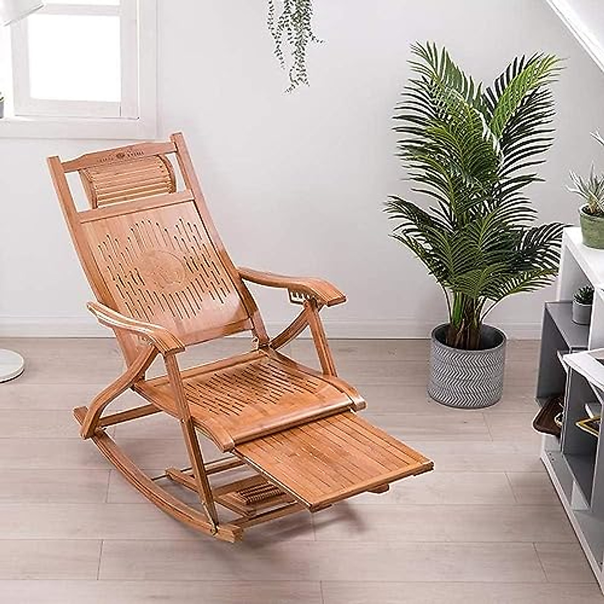 Zero Gravity Chair Lounge Chair Outdoor Lounge Chair Folding Rocking Chair Deck Chair Bamboo Chair Garden Lounger Nap Chair Backrest Armchair Recliner Folding Recliner Chair Patio Lounge Chair ( Color