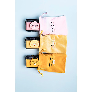 Kakao Friends Reusable 35mm Film Camera [Ryan Edition], Fixed-Focus and Wide Angle, Build in Flash and Compatible with 35mm Color Negative or B/W Film (Film and Battery NOT Included)