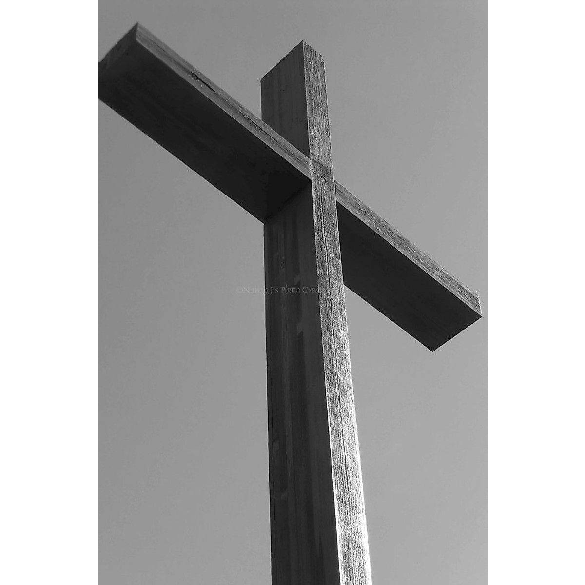 Cross Photo Christian Wall Art Fine Art Print He is Risen Easter Gift Blue Grey Black and White Home Decor Minimalist Photography 5x7 8x12 12x18 16x24 20x30