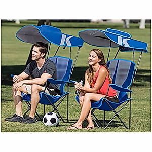 Kelsyus Original Foldable Canopy Chair for Camping, Tailgates, and Outdoor Events, Grey/Light Blue