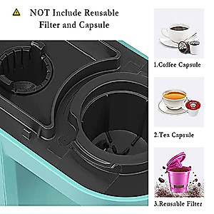 CHULUX Single Serve 12 Ounce Coffee Brewer,One Button Operation with Auto Shut-Off for Coffee or Tea,Cyan