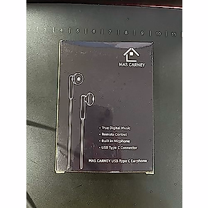MAS CARNEY TI3 Wired USB Type C Headphones, USB C Earbuds, in-Ear Earphones with Microphone for Samsung S20, Huawei P30 P40, Oppo, Honor, Google Pixel and Other Smartphones with Type-C Interface