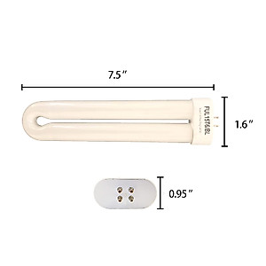 2 Pack FUL15W BL (BF-35) Fluorescent Black Light Bulb Replacement Compatible Flowtron BK-15D,Hemiua Zap T6 Pro,BlackFlag BB-15WHT,Stinger U/V15, FP15, TZ15, U Shaped Twin Tube Bulb for T6 T8 T9